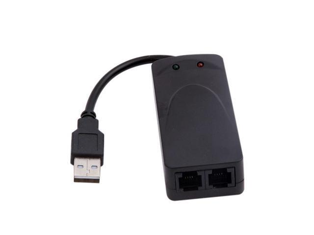 2 Ports USB 56K External Dial Up Data Fax Modem V.90/92 For Win7 32 64 ...