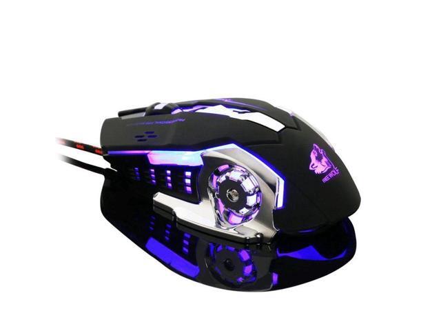 Wired V5 Silent USB Ergonomic 4000DPI Optical Gaming Mouse For PC ...