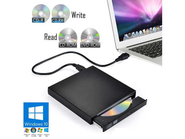 Portable USB 2.0 External CD/DVD ROM Drive Player For Laptop Notebook ...