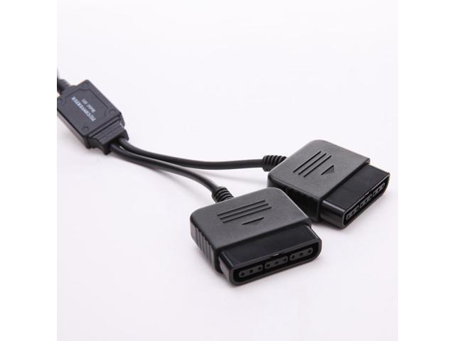 2 in 1 Dual USB Ports PS1 PS2 to PC USB 2.0 Controller Adapter ...