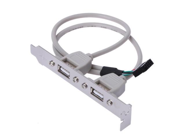 External 2 Ports USB Rear Panel Bracket Motherboard Cable USB 2.0 ...