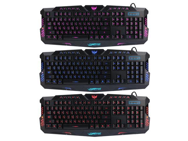 3 Color Backlit Mechanical Feeling Bilingual Keyboard English and ...