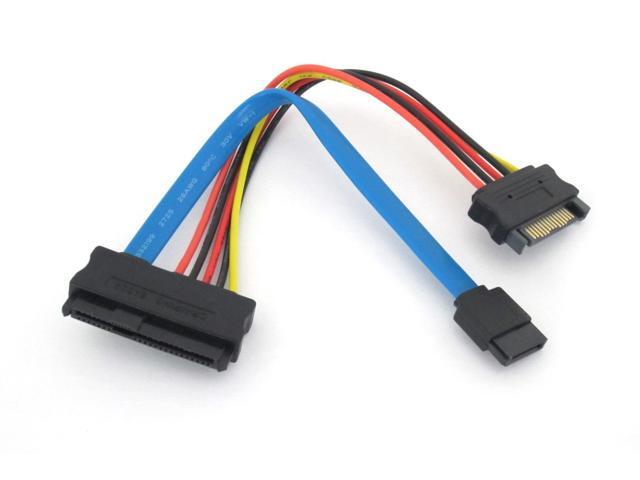 SAS 29 Pin to 7 Pin SATA Cable with 15 Pin SATA Power Cable 6 Inches ...