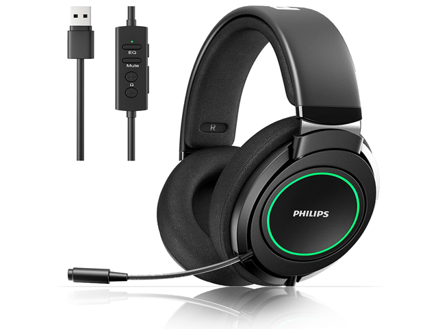 Philips USB Computer Gaming Headset with Microphone, 7.1 Surround Sound ...
