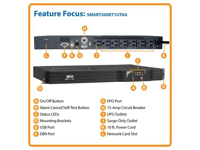 TRIPP LITE SmartPro SMART500RT1UTAA UPS - Newegg.com