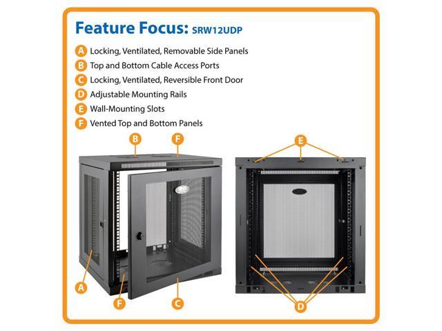 Tripp Lite 12U Wall Mount Rack Enclosure Server Cabinet Low Profile ...