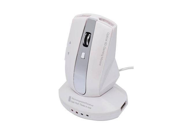 M-011G 2.4GHz 6 Keys Wireless Charging Mouse Office Game Mouse (Pearl ...