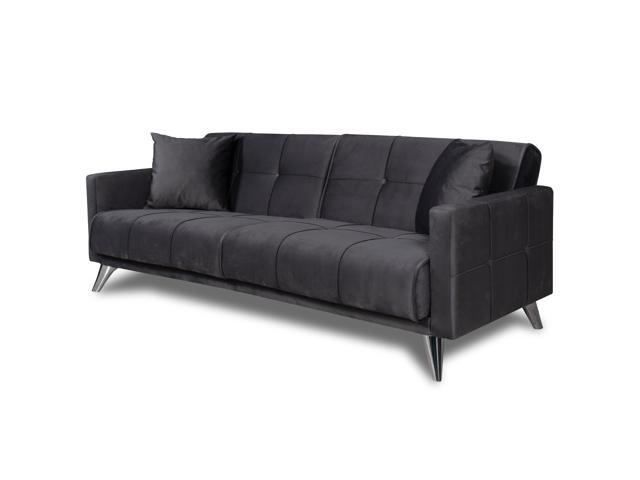 ViscoLogic SOFA2GO Velvet Convertible Sleeper Futon Sofa/Sofa Bed 3 ...