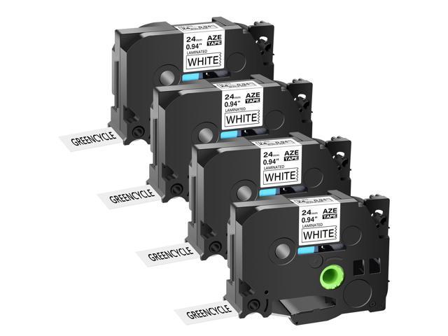 GREENCYCLE 4 Pack Compatible for Brother P-touch TZ TZe Ptouch Tapes ...