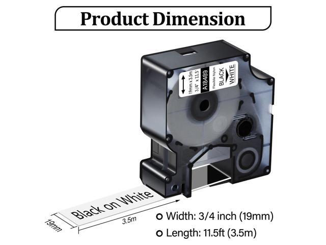 GREENCYCLE 4 Pack Compatible for Dymo Rhino IND 18488 Black on White 1/ ...