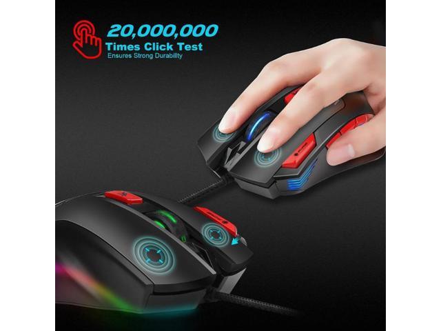 Wired USB Gaming Mouse 9 Buttons 6000DPI Backlight Optical Mice ...