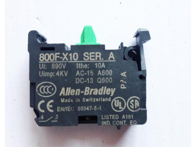 Allen-Bradley 800F-X10 Electrical Pushbutton,N/O Contact Block ...