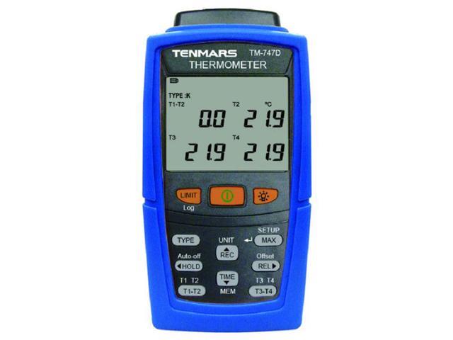 TENMARS TM-747D Digital Thermometer with 4-Digit LCD Monitor and RS-232 - Newegg.com