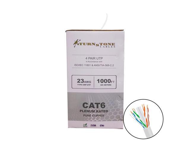 CAT6 Plenum (CMP) Cable, 100% Solid Bare Copper, 1000FT | 23AWG 4Pair ...