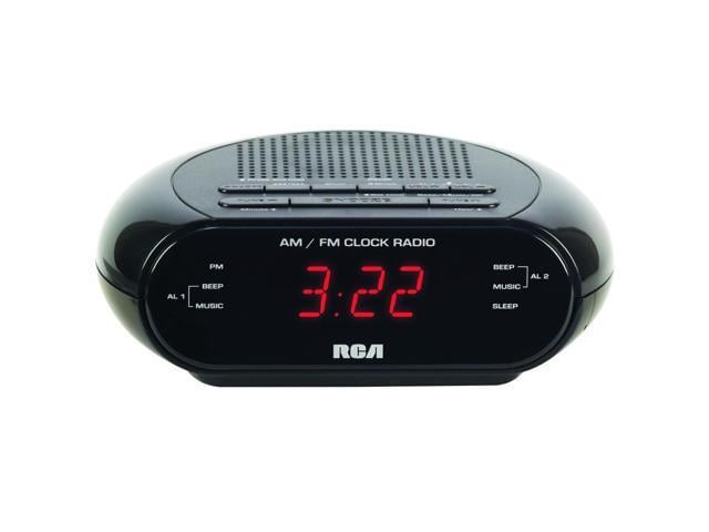 RCA RC205 Alarm Clock Radio with Red LED & Dual Wake - Newegg.com
