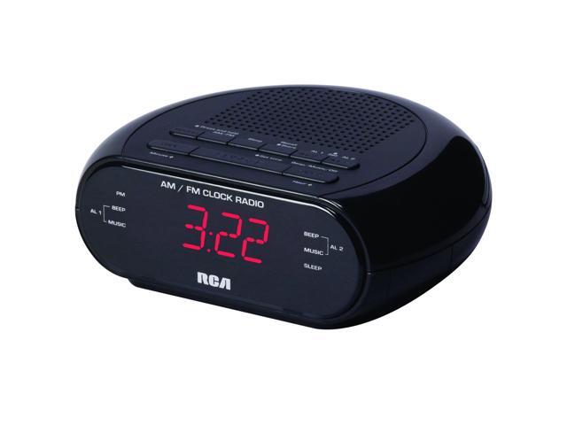 RCA RC205 Alarm Clock Radio with Red LED & Dual Wake - Newegg.com