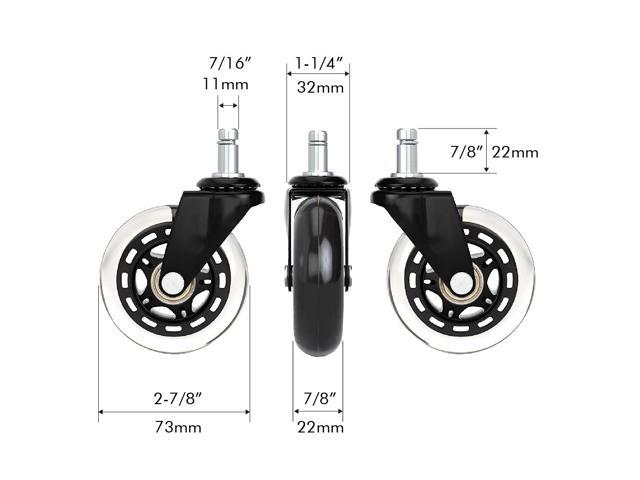 MotionGrey Office Chair Wheels (Set of 5) - Heavy Duty Ergonomic Caster ...
