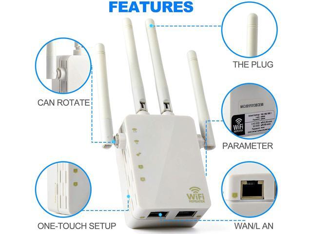 2.4G/5G Dual Band WiFi Repeater 1200Mbps Wireless AP Range Extender ...