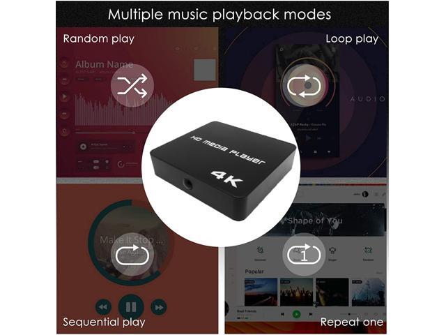 4K HDD Media Player Auto Play USB Drive/TF card/External Hard Disk ...