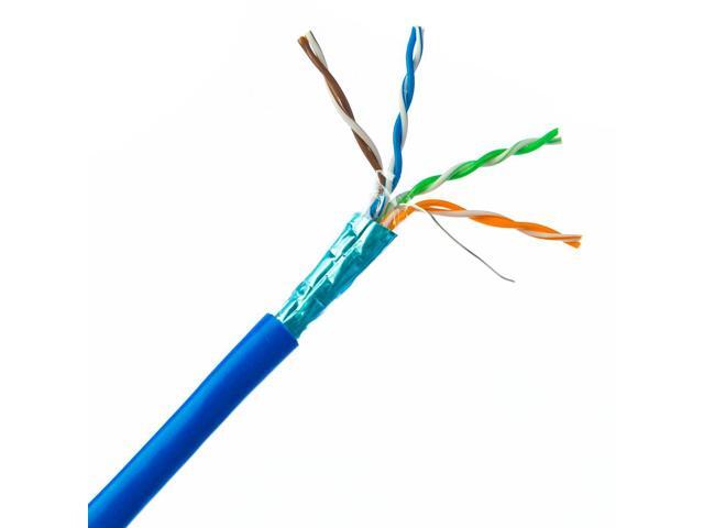 Plenum Shielded Cat6a Bulk Blue Ethernet Cable, Solid, CMP, 500 Mhz, 23 ...