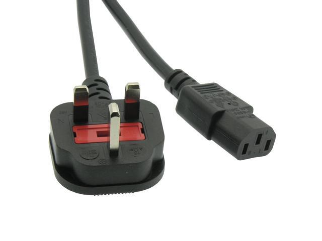 6Ft UK Power Cord Black H05VV-F0.75/3G - Newegg.com