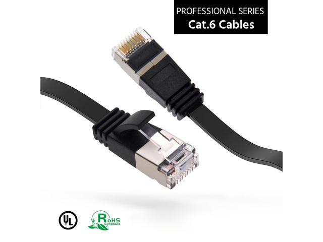 3ft Cat6 U/FTP Flat Ethernet Network Cable Black 30AWG - Newegg.com