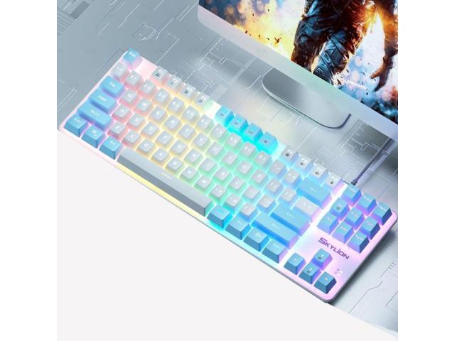 SKYLION H87 Mechanical Green Shaft Wired Double Color Matching Computer ...