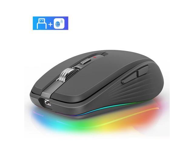 Fmouse M303 2400DPI Bluetooth&2.4G Dual Modes Rechargeable RGB Mouse ...