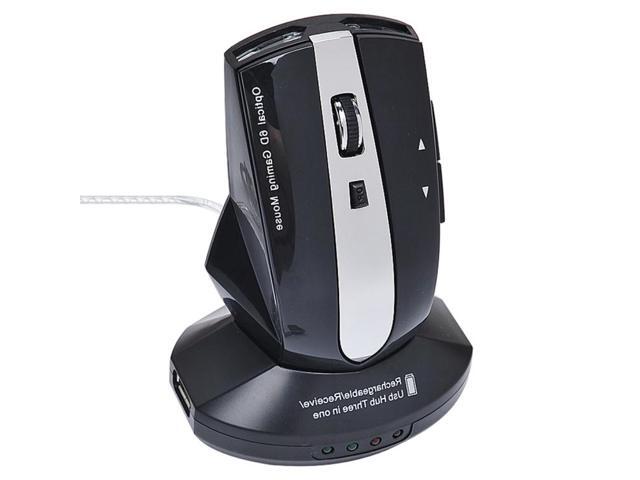 MZ-011 2.4GHz 1600DPI Wireless Rechargeable Optical Mouse with HUB ...
