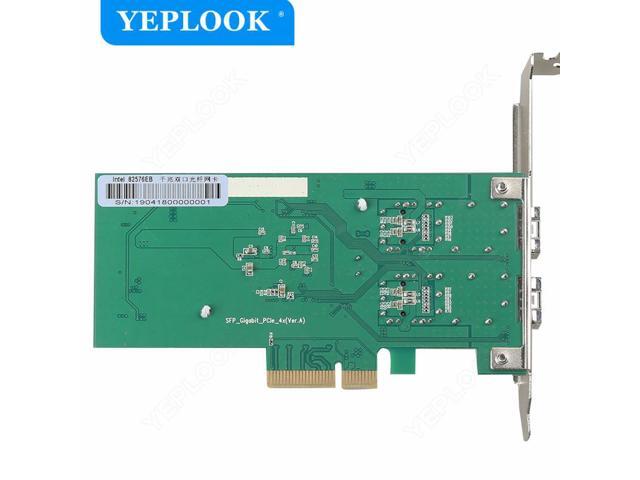 2 Port SFP Network Card PCIe 4X 1000Mbps 1G Fiber Optic Gigabit Ethernet Lan Adapter for Desktop ...
