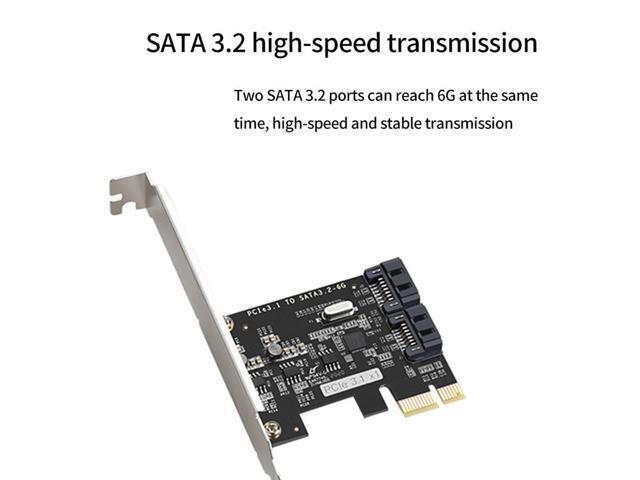 PCIe 1x to 2 SATA3.0 SATA III 6Gb/s JMS582 Chipset PCI Express x1 SATA ...