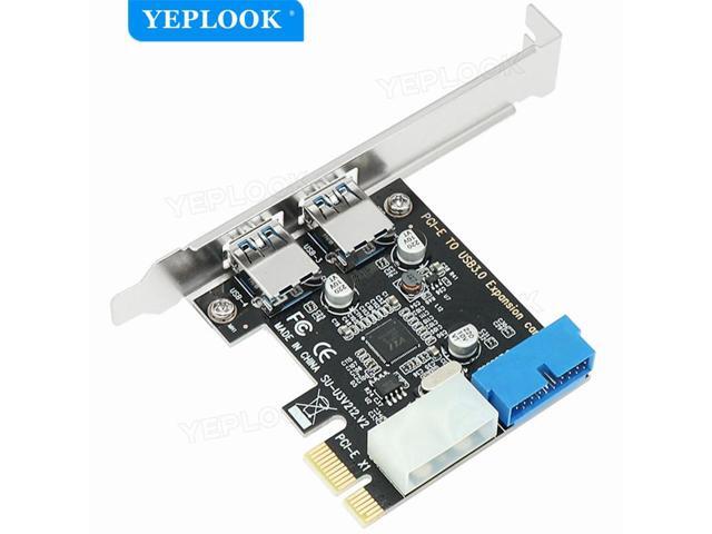PCIe to USB3.0 External 2 Port USB3.0 PCI-E x1 Expansion Card Adapter ...