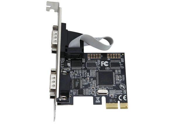 PCIe to 2 Serial Port RS232 DB9 PCI-E PCI Express 1x Adapter Riser Card ...
