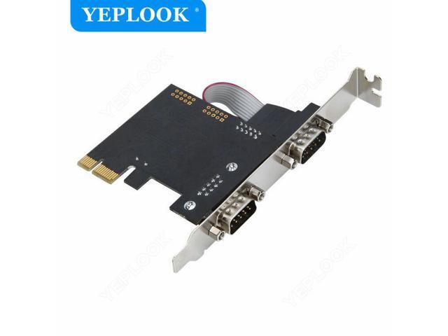 PCIe to 2 Serial Port RS232 DB9 PCI-E PCI Express 1x Adapter Riser Card ...