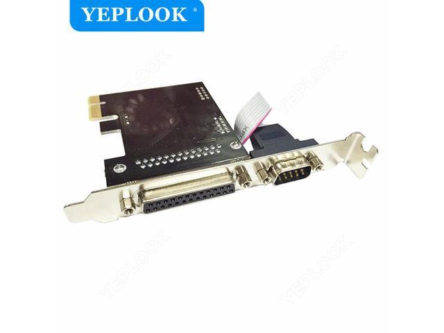 PCIe 1X to 1 Port DB9 RS232 Serial Port + 1 Port DB25 Parallel Port Expansion Card I/O PCI ...