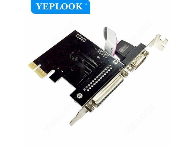 PCIe 1X to 1 Port DB9 RS232 Serial Port + 1 Port DB25 Parallel Port Expansion Card I/O PCI ...
