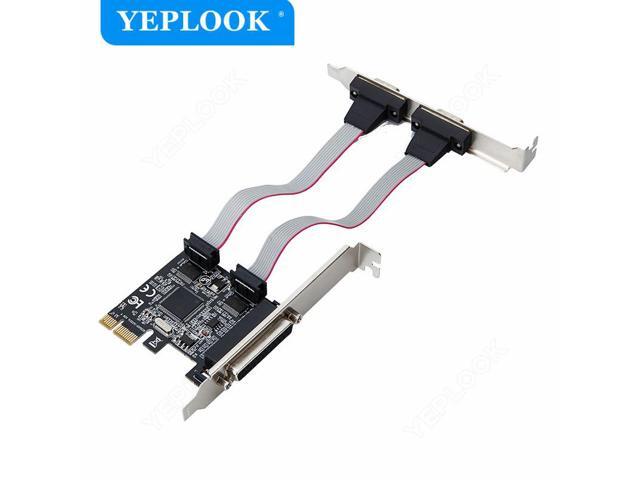 PCIe to Dual Serial Port DB9 RS232 COM+ Single DB25 Parallel Port Printer LPT Adapter Card ...