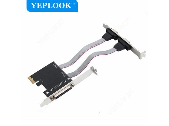 PCIe to Dual Serial Port DB9 RS232 COM+ Single DB25 Parallel Port Printer LPT Adapter Card ...