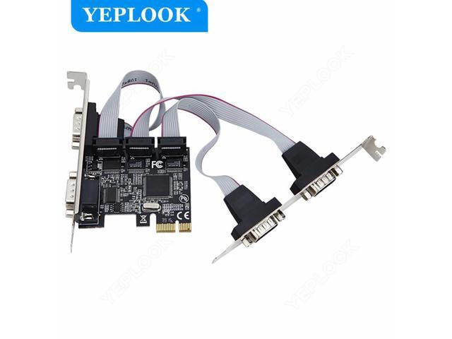 PCIe to 4 Ports DB9 RS232 COM Serial Port I/O PCI-E X1 Riser Card ...