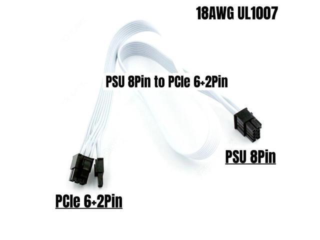 Original CORSAIR White GPU Power Cable PSU 8Pin to PCIe 6+2Pin for ...