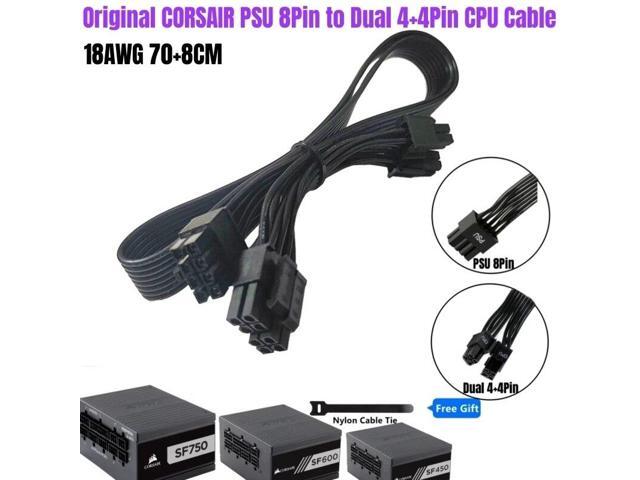 Dual 8Pin 4+4Pin CPU Power Cable P4 12V for CORSAIR RM450 RM550 RM650 ...