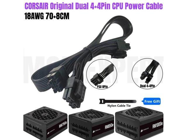 Original PSU 8Pin to Dual 4+4Pin CPU Flat Cable P4 ATX 12V for CORSAIR RM750e RM850e RM1000e ...