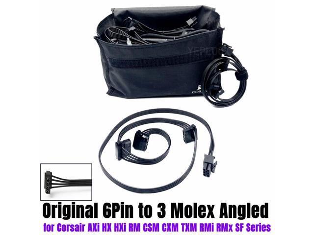 6Pin to 3 Molex IDE 4Pin Angled PATA Perif for Optical Floppy HDD Fan ...