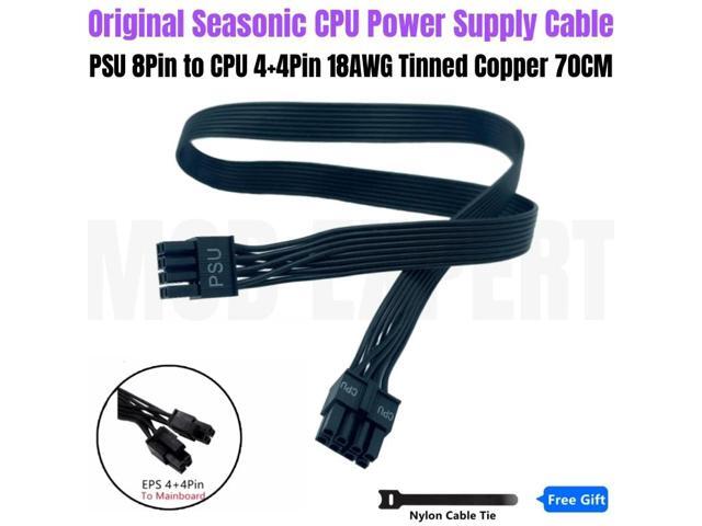 Original Seasonic EPS 12V CPU Power Cable PSU 8Pin to 4+4Pin for PRIME ...