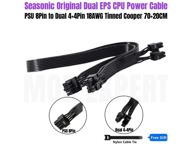 NEW Seasonic FOCUS PLUS GOLD PSU 8Pin to Dual 4+4Pin CPU Power Cable ...