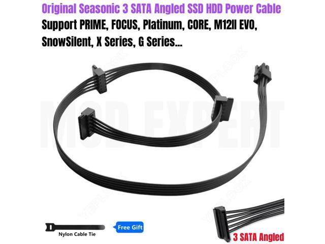 Original Seasonic 3 SATA Angled HDD SSD Power Cable for Seasonic CORE ...