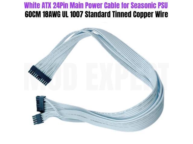 White ATX Motherboard Power Cable 18+10Pin to 24Pin for Seasonic FOCUS ...