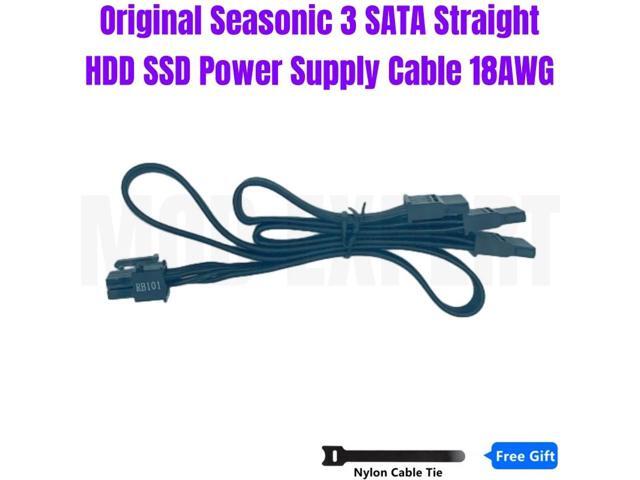 Original Seasonic 3 SATA Straight HDD SSD Power Cable for Seasonic ...