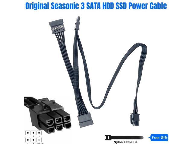 Original Seasonic 3 SATA Straight HDD SSD Power Cable for Seasonic X ...