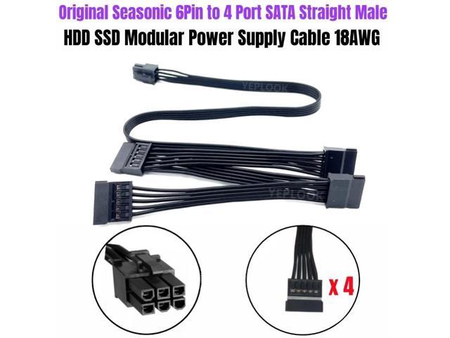 Original Seasonic 6Pin to 4 SATA Straight HDD SSD Power Cable for ...